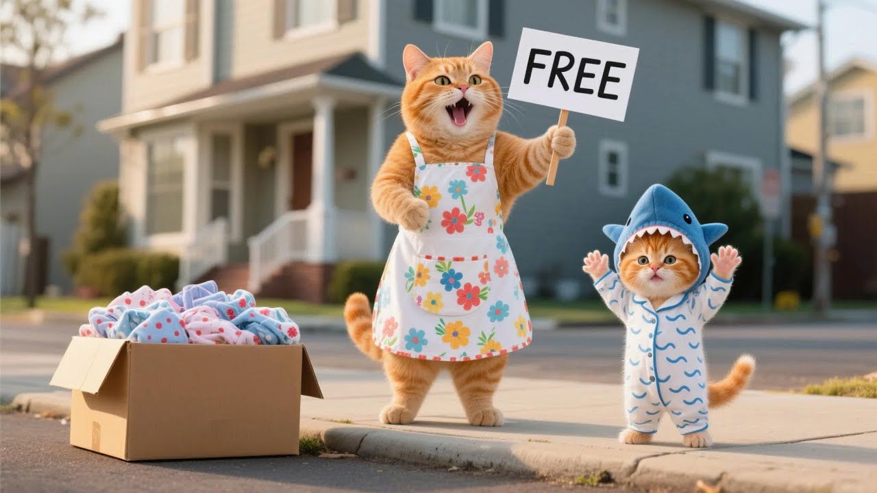 Ginger Kitten And Mama Cat Share Warm Clothes With Homeless Cats 👕🐱🐾 ...