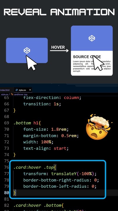 How To Create Css Text Reveal Card Animation Css Hover Effect Css Transform Font Awesome