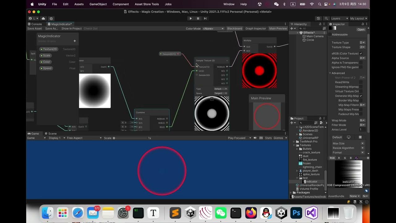 Unity 2D magic ring indicator effect 魔法圆环指示器 - YouTube