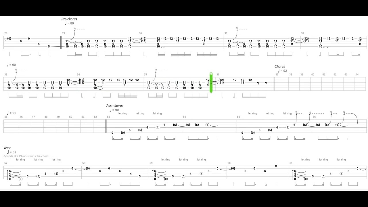 Sextape Tab by Deftones + Guitar only + Guitar tab - YouTube