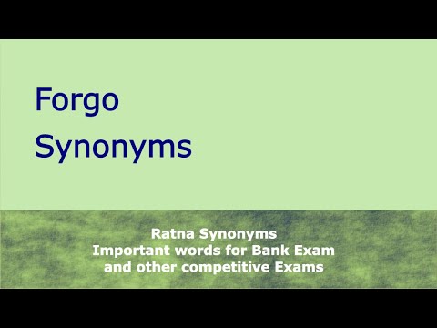 Synonyms Forgo - YouTube