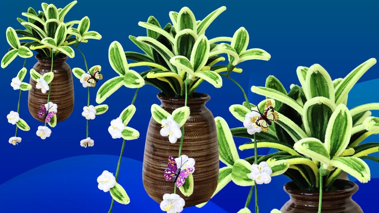 DIY Spider Plant from Velvet Wire – Creative Handicraft#Tutorial on ...