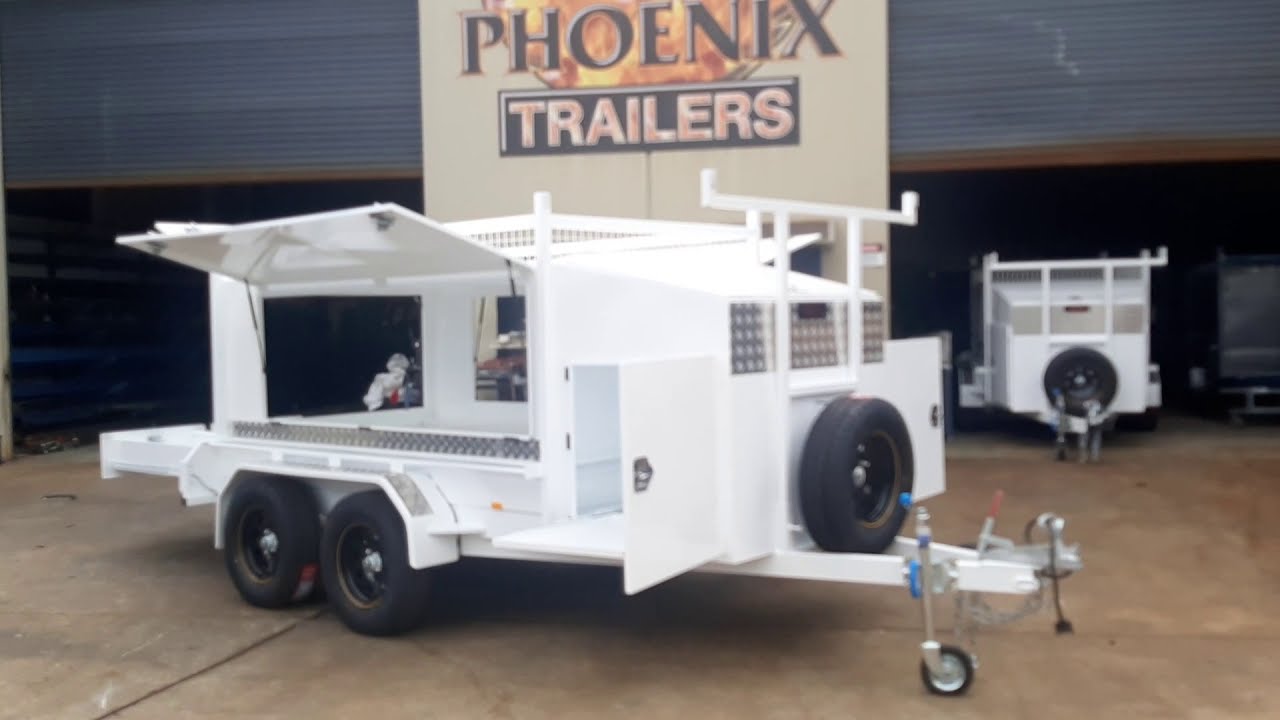 Phoenix 9x5 square top builders trailer - YouTube
