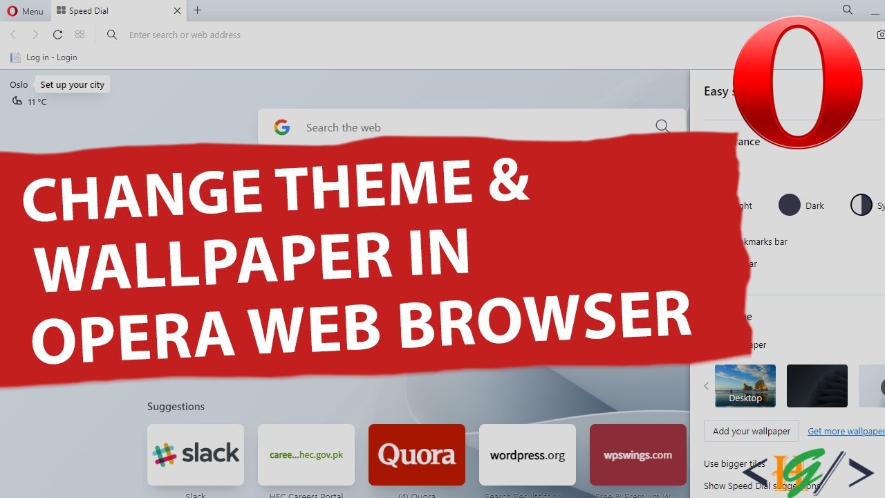 How to Change Theme and Wallpaper in Opera Web Browser - YouTube