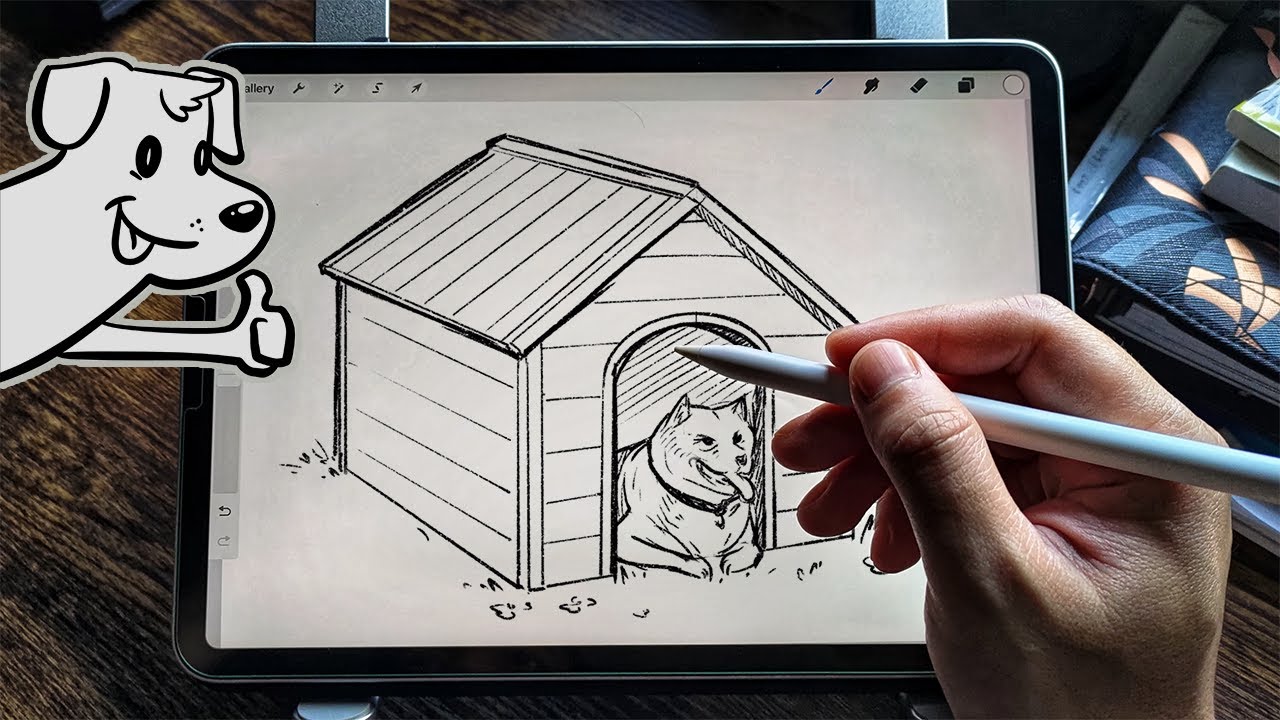 How to draw kennel (with cute dog!) 🐶 - YouTube