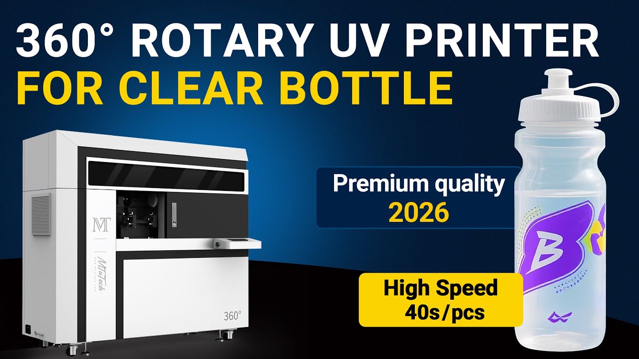 Perfect Full-Wrap Printing on Clear Bottles with 360 Rotary UV ...