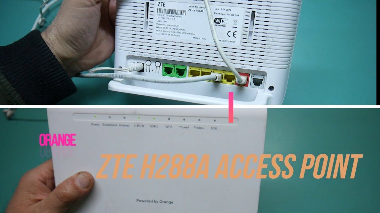 ORANGE ZTE H288A ACCESS POINT - YouTube