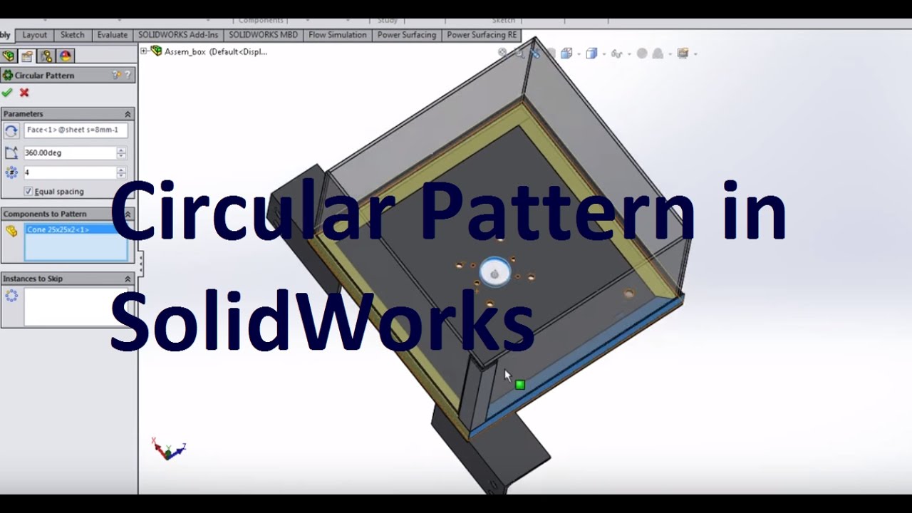 How To Use Circular Pattern In Assembly SolidWorks YouTube how-to-use-circular-pattern-in-assembly-solidworks-youtube
