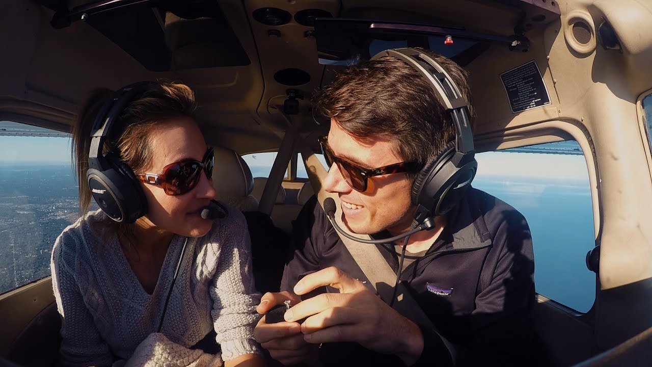 Inflight Marriage Proposal - Sign on the Side of an Airplane - YouTube