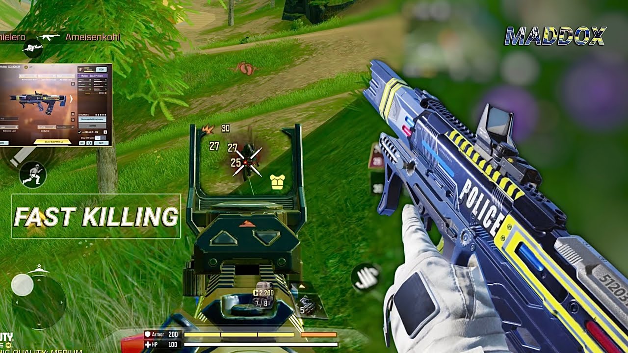 0 RECOIL in MID RANGE + FAST KILLING | BEST MADDOX GUNSMITH CODM BR ...