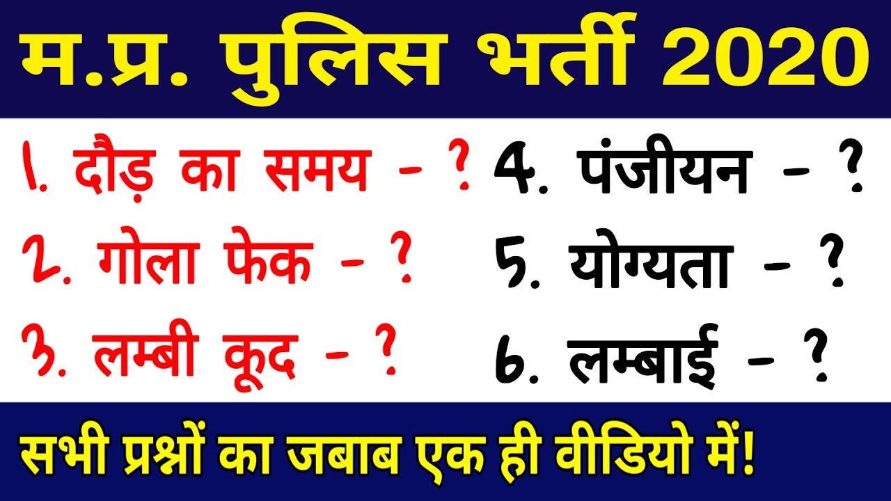 MP Police Vacancy 2020/MP Police Syllabus 2020/MP Police Constable ...