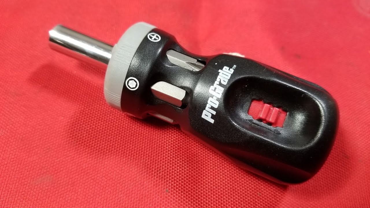 Performance Tool/Pro-Grade Ratcheting Stubby Multi-Bit Screwdriver ...