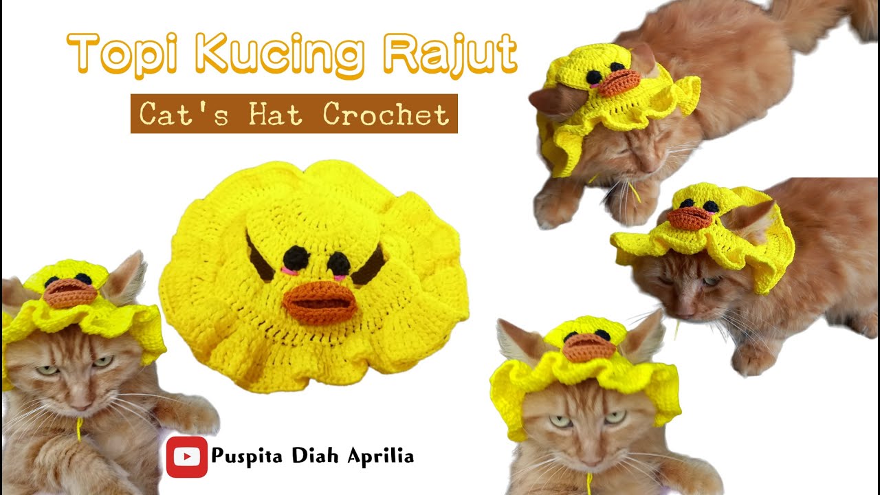 Tutorial Topi Kucing Rajut - YouTube