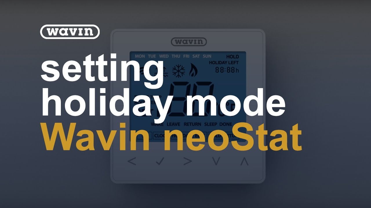 Putting the thermostat into holiday mode - YouTube