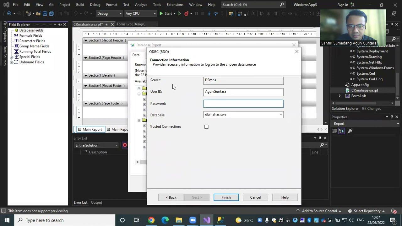 VIsual Studio 2022 - VB NET with Crystal Report - YouTube