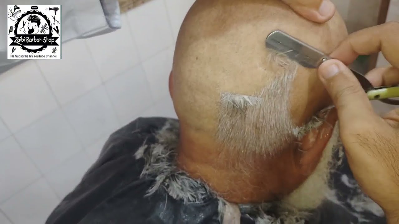 How to do best head shave for uncle tutorial step by step zaibi barber ...