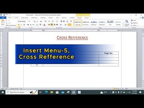 17. MS Word- Insert Menu- 6, Cross Reference, ইনসার্ট মেনুর ক্রস রেফারেন্স - YouTube