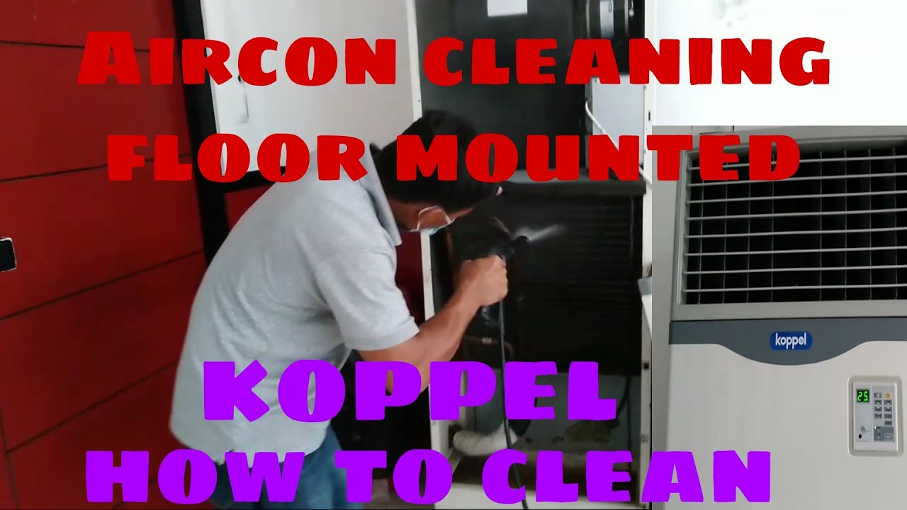 how to clean aircon floor mounted - YouTube