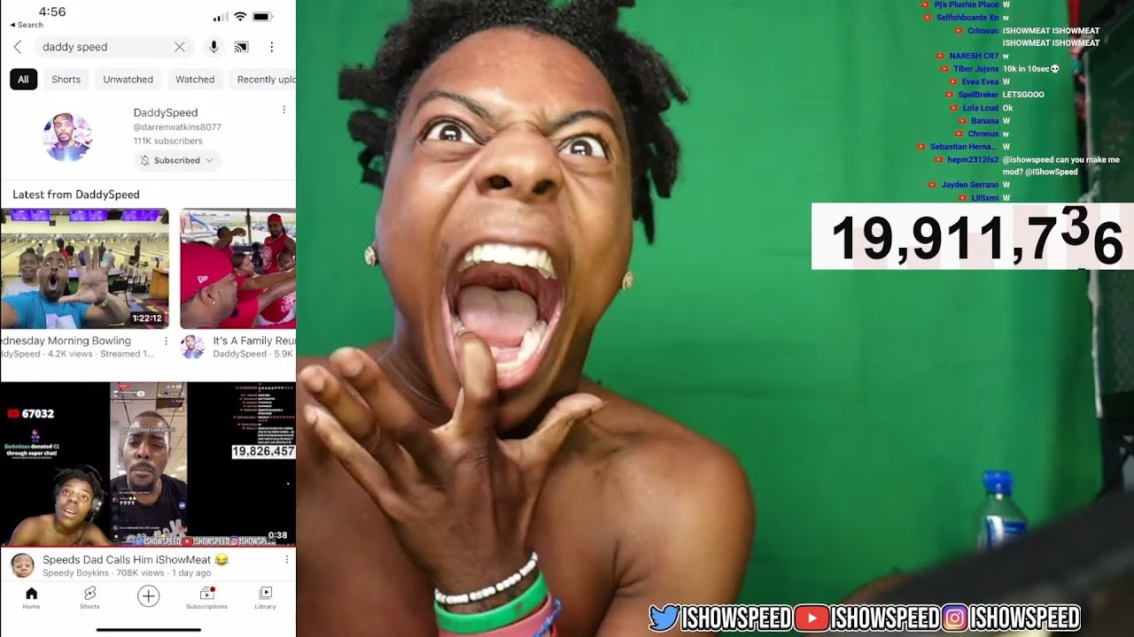 Ishowspeed help his dad to reach 100k - YouTube