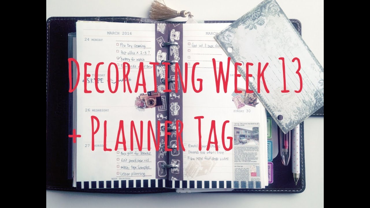 Decorating my Filofax Week 13 + Planner Tag - YouTube