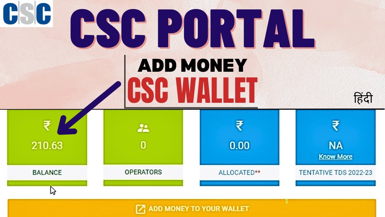 🔴 How to add money in csc wallet | How to add money in csc portal | CSC ...