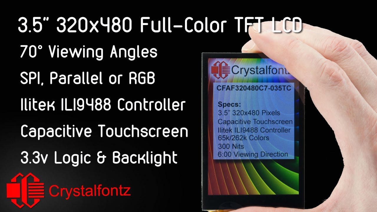 320x480 3.5 Inch Full-Color Capacitive Touchscreen TFT LCD Display ...
