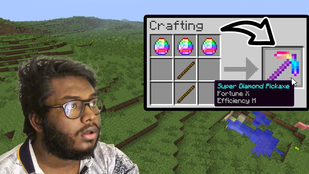 Minecraft But...You can craft "Super Diamond" items With ...