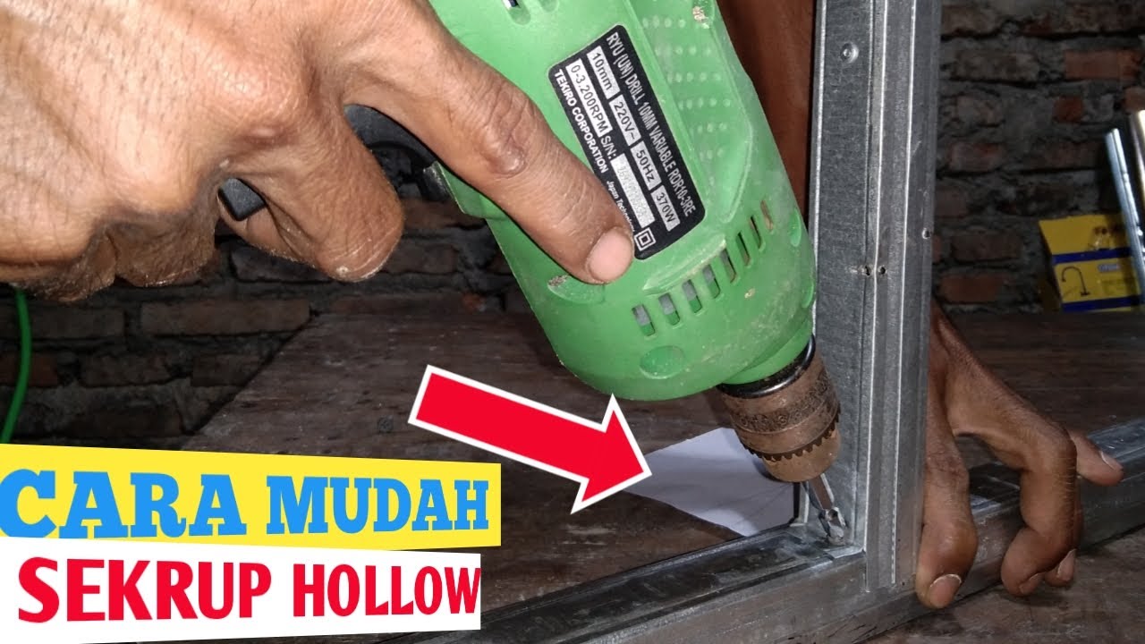 Cara pasang sekrup untuk pemasangan rangka plafon hollow - YouTube