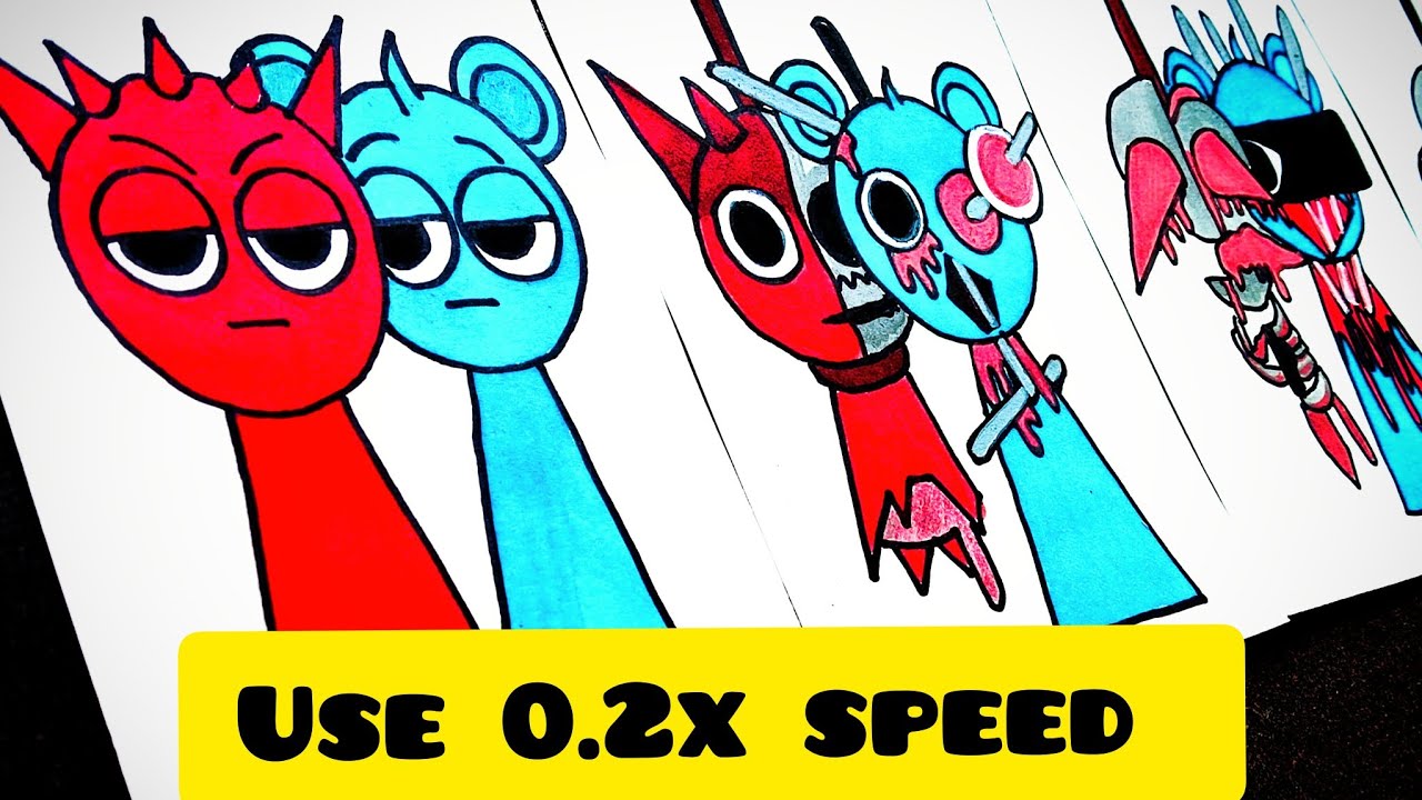 Draw Sprunki Sky And Raddy phase 😱🤯.Use 0.2x Speed 😰😰 - YouTube