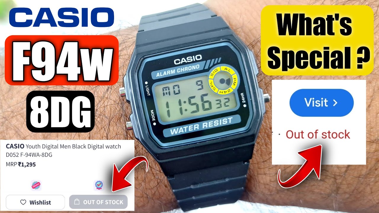 Casio F94wa 8dg Unboxing & Review | F94w Black & Grey Review - YouTube