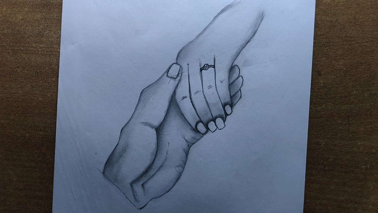 How to Draw Couple Hand With Ring | Pencil Sketch Tutorial | Valentine ...