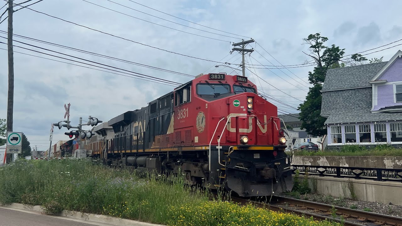 Massive Stacker! CN ES44AC 3831 Highballs CN Z120 Than Slows Through ...