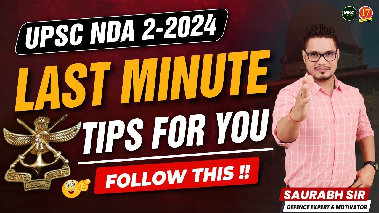 NDA Topper Strategy😧Last Minute Tips for UPSC NDA 2,2024 | Follow This ...