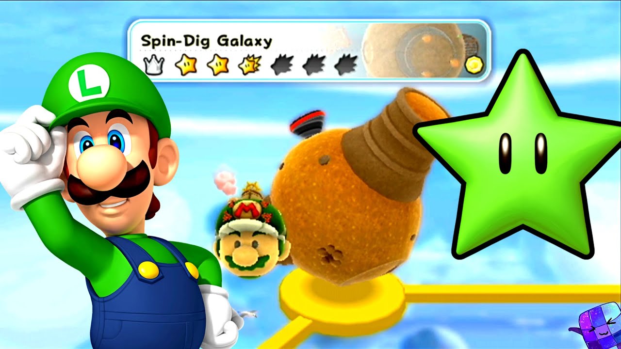 Super Mario Galaxy 2 All Green Stars 🌌 Spin-Dig Galaxy 100% - YouTube