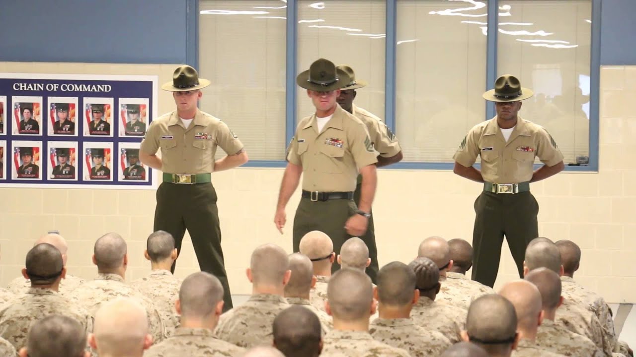 Marine Corps Drill Instructors Meet Recruits For The First Time MCRD