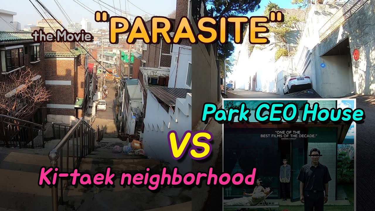 The movie " Parasite " Ki-taek neighborhood VS Park CEO House - YouTube