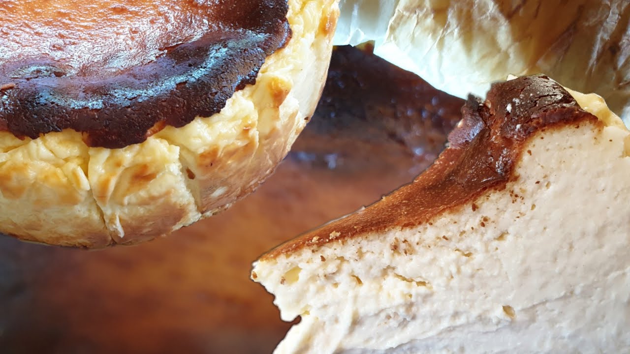 Basque burnt cheesecake + blueberry cherry jam - satangheyo - YouTube