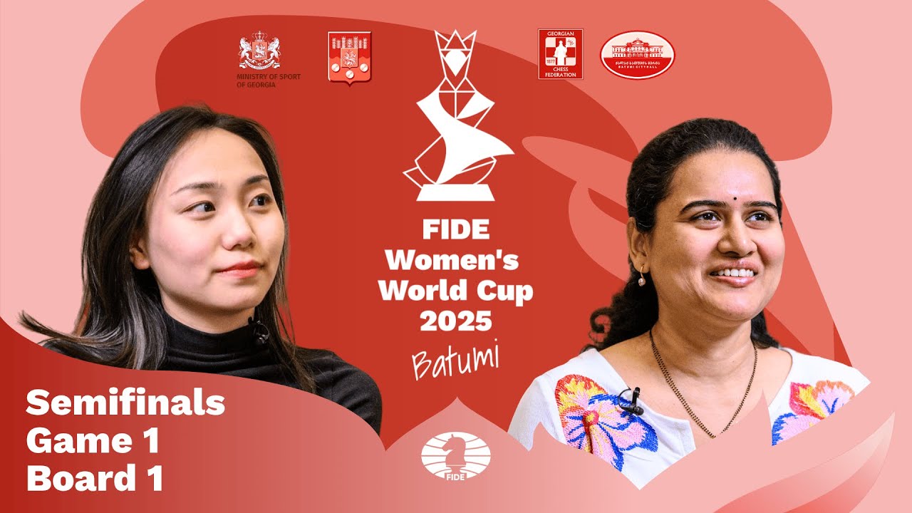 🇨🇳 Lei Tingjie vs Humpy Koneru 🇮🇳 | Semifinals | Game 1 | Board 1 | FIDE Women’s World Cup 2025 ...