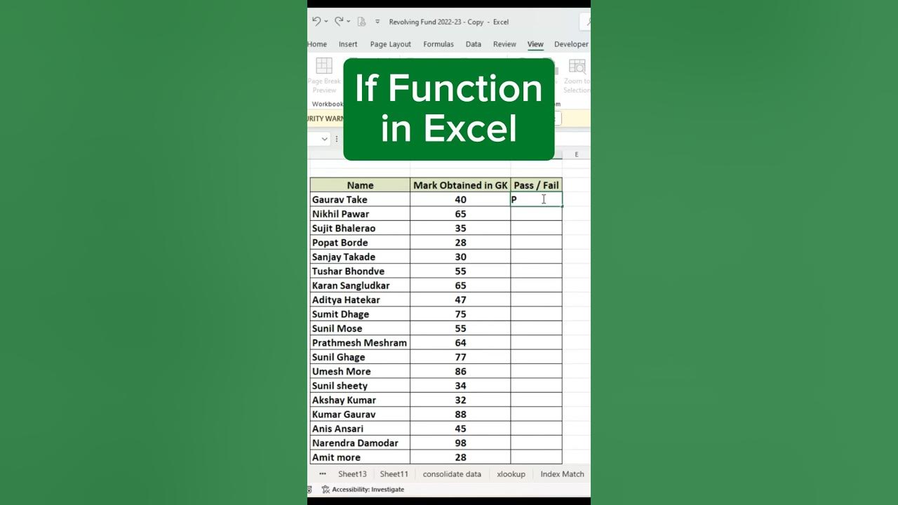 If Formulas in Excel - YouTube