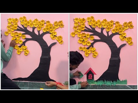 Beautiful paper tree wall decor idea / Paper tree craft #papertree #diy #craft