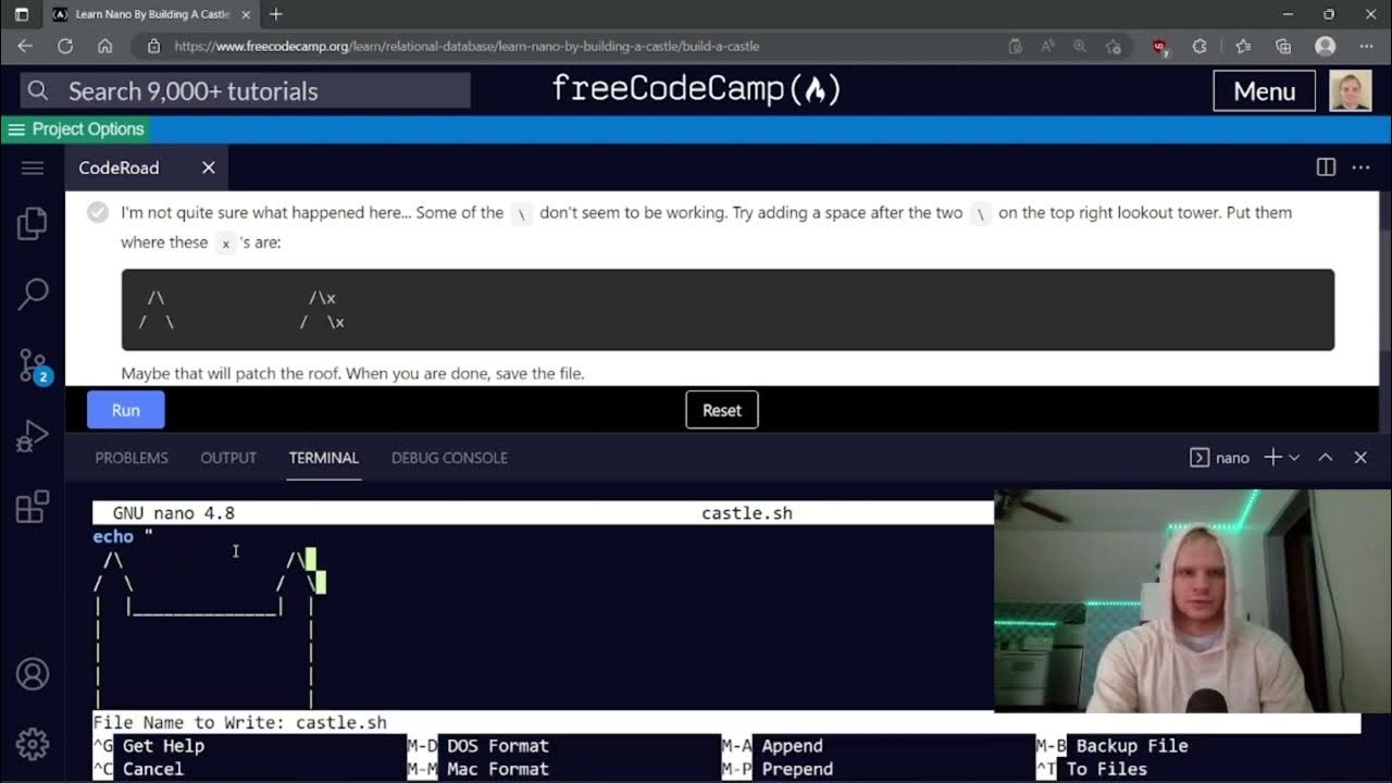 Learn Nano by Building a Castle | FreeCodeCamp - YouTube
