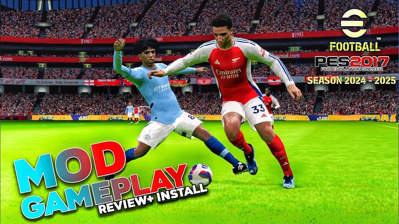 PES 2017 GAMEPLAY MOD EFOOTBALL 2025 TERBARU - REVIEW+INSTALL - YouTube