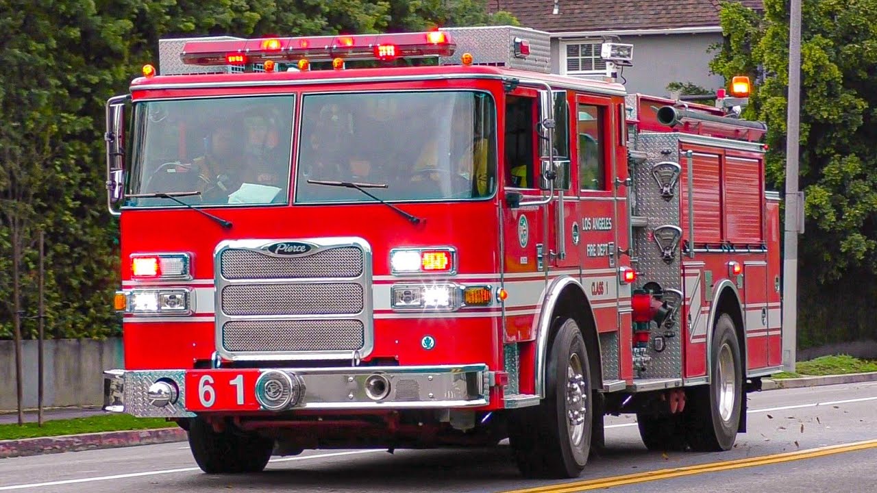 LAFD Light Force 27, Engine 41, & Engine 61 Responding - YouTube