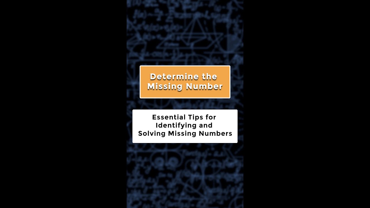 Determine the missing number - YouTube