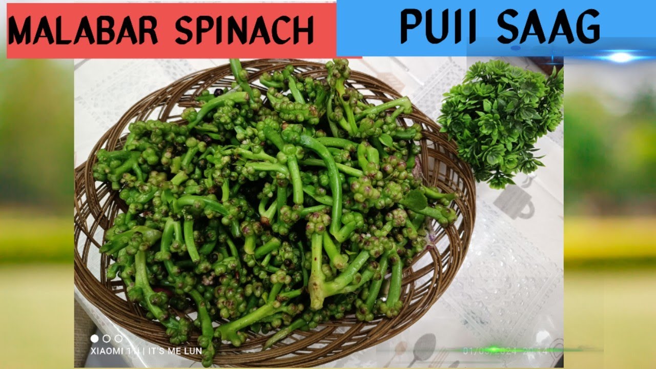 PUI SAAG FLOWER/MALABAR SPINACH #newrecipe #homemade - YouTube