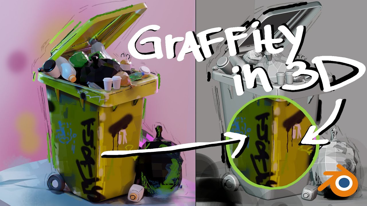 MY FIRST 2D GRAFFITI IN 3D | Draw with me | Blender - YouTube