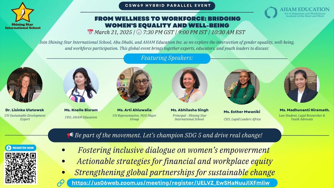 CSW69 | From Wellness to Workforce: Bridging Women’s Equality & Well ...
