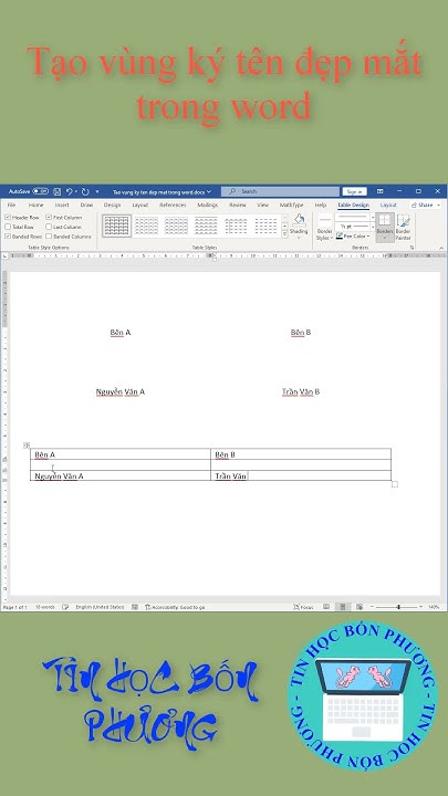 Tạo vùng ký tên đẹp mắt trong word #shorts - YouTube