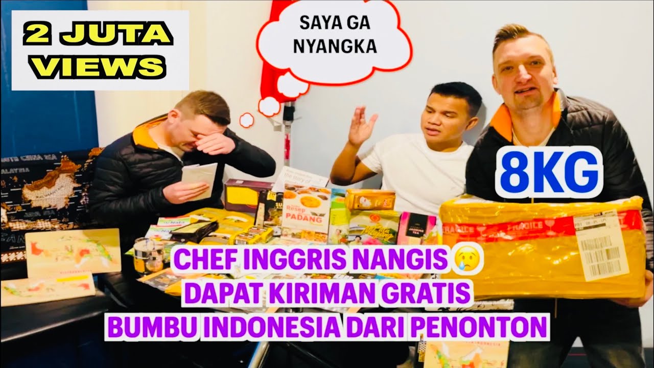 Chef BULE NANGIS 😢 Terharu Dapat Kiriman 8KG Gratis Dari Penonton - YouTube