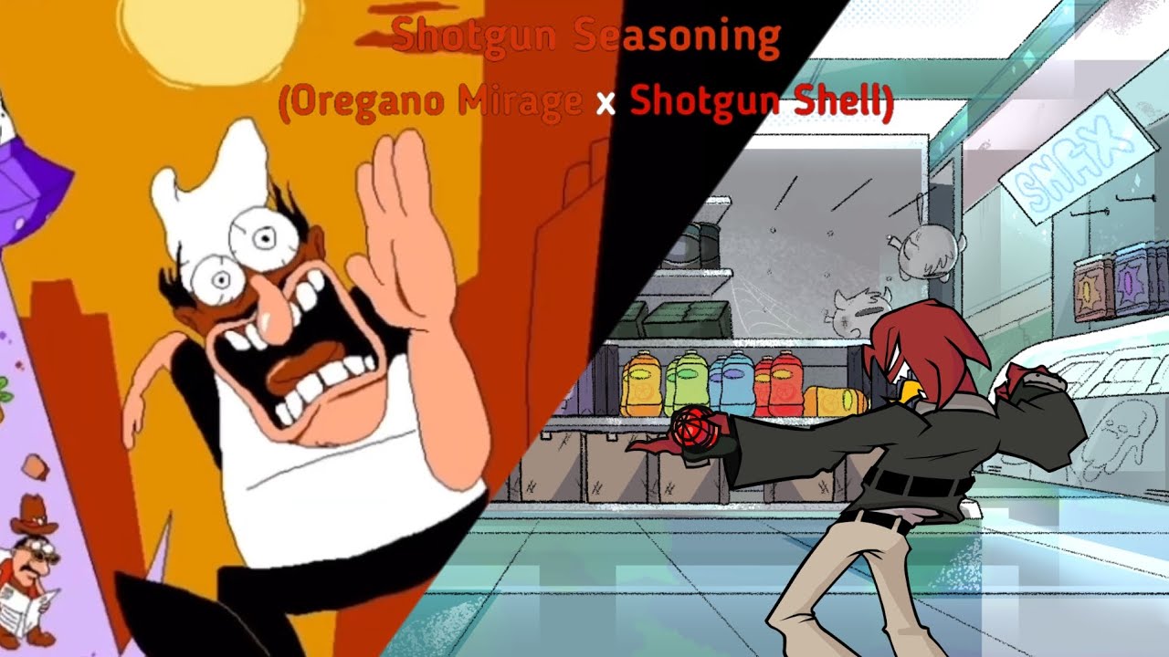 Pizza Tower x Fnf: Shotgun Seasoning (Oregano Mirage x Shotgun Shell ...